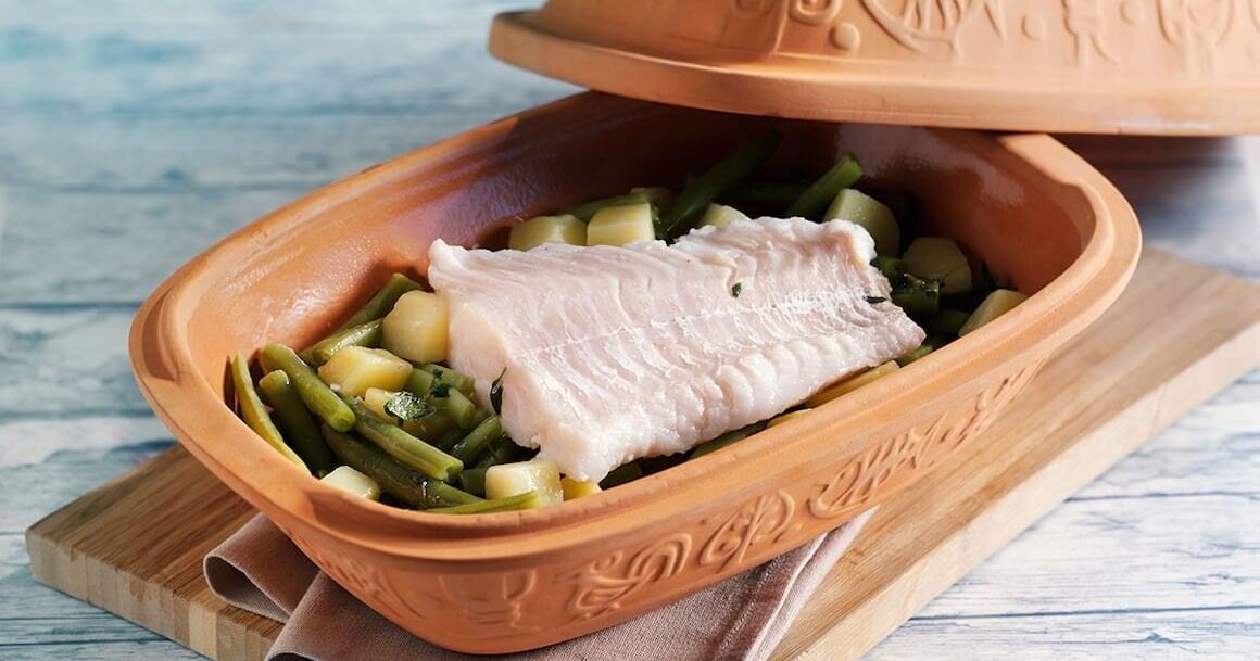 Schellfisch aus dem Römertopf mit grünen Bohnen | Seafood from Norway Schellfisch aus dem Römertopf mit grünen Bohnen | Seafood from Norway